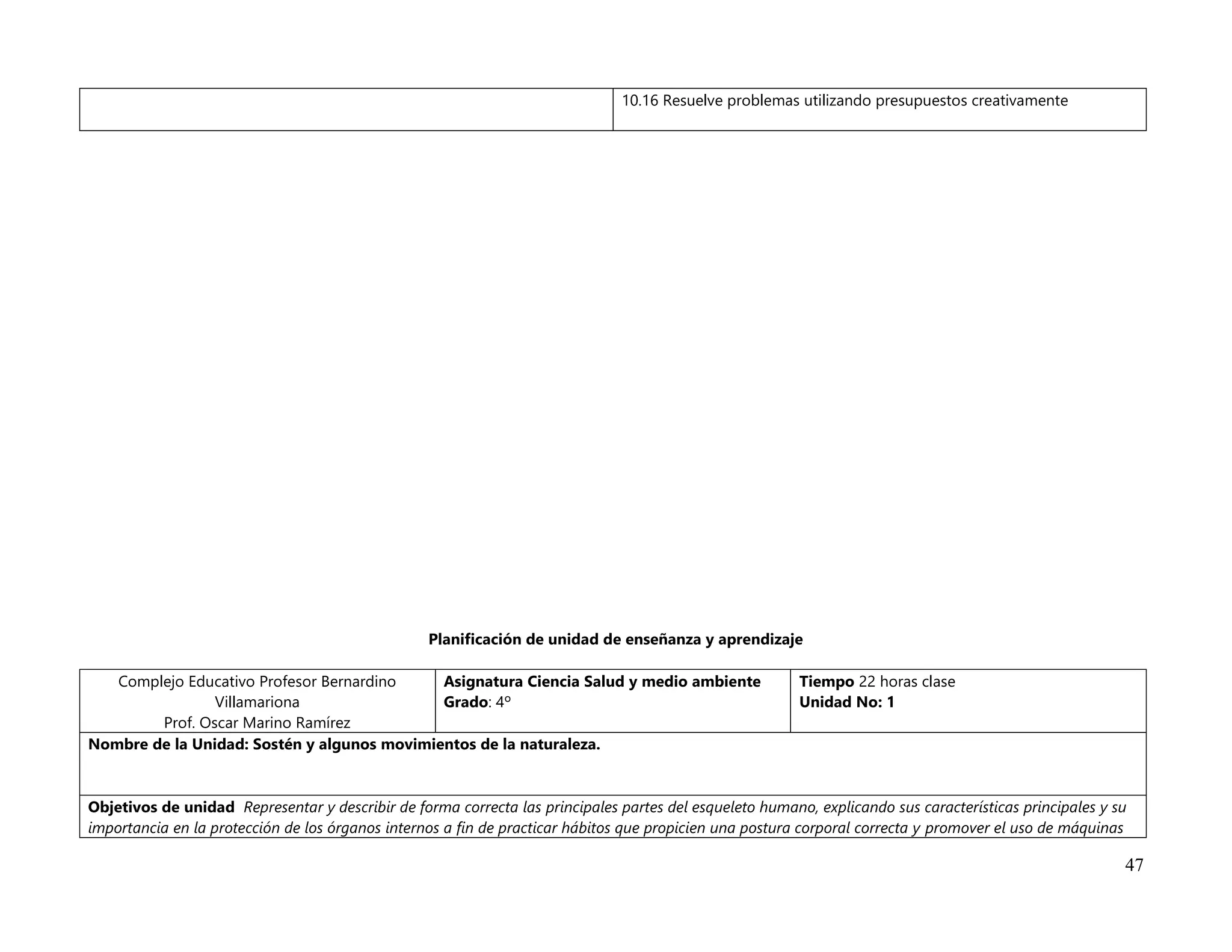 Planificación de cuarto grado completa.doc