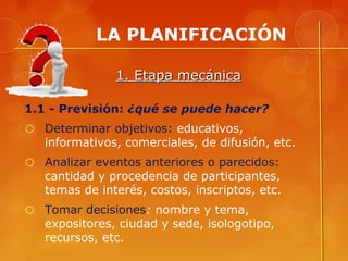 Planificacion de eventos | PPT