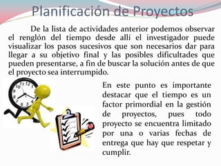 Planificacion de proyectos cronograma | PDF