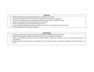 Planificacion de un curso de musica para tercero basico | PDF