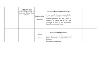 Planificación diaria LA RECETA. 6TO GRADO.docx