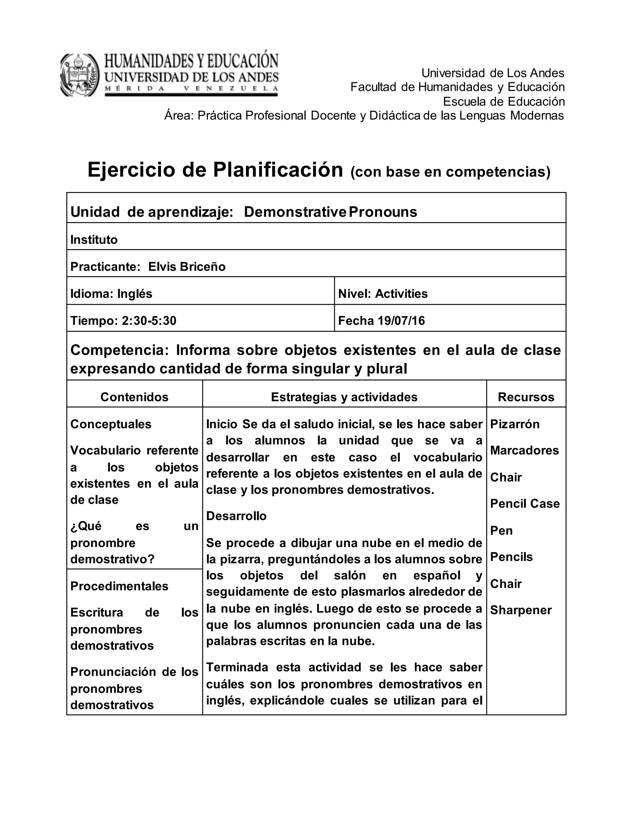 Ejercicio De Planificación Docx