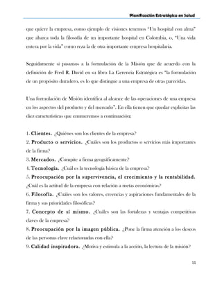 Planificacion estrategica en salud | DOC