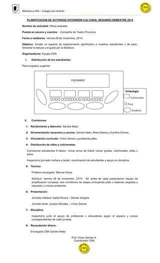 Planificacion obra de teatro 2014 | PDF