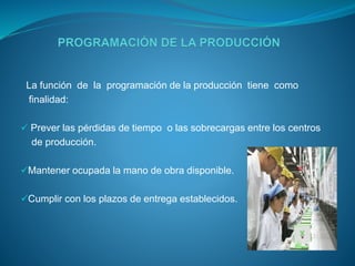 Planificacion y control de la produccion | PPTX