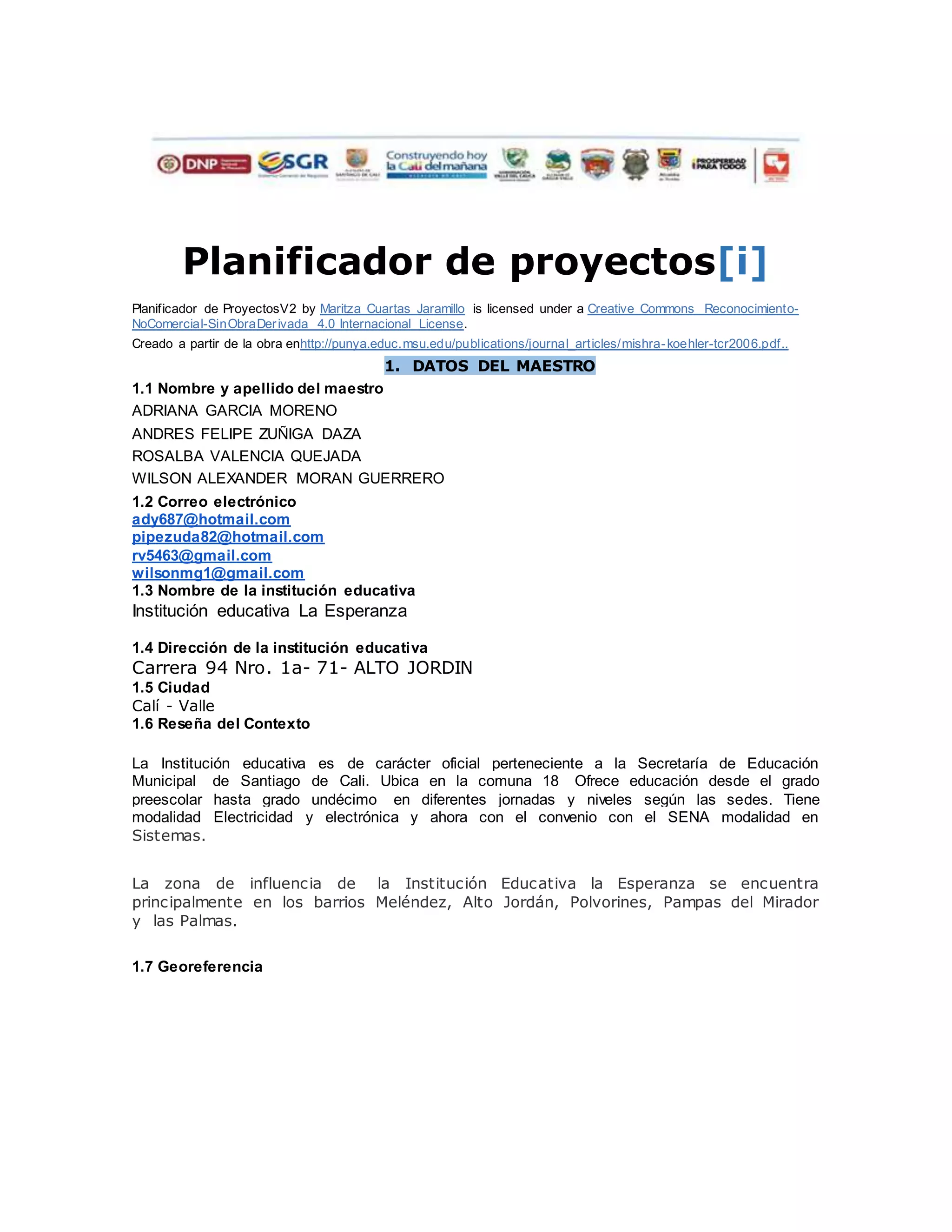 Planificador de proyectos | PDF