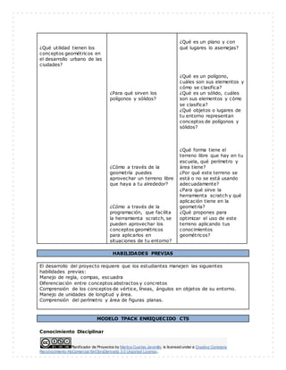 Planificador de proyecto CONSTRUYENDO CON LA GEOMETRIA | DOCX