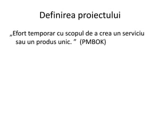 Planificarea proiectelor | PPT