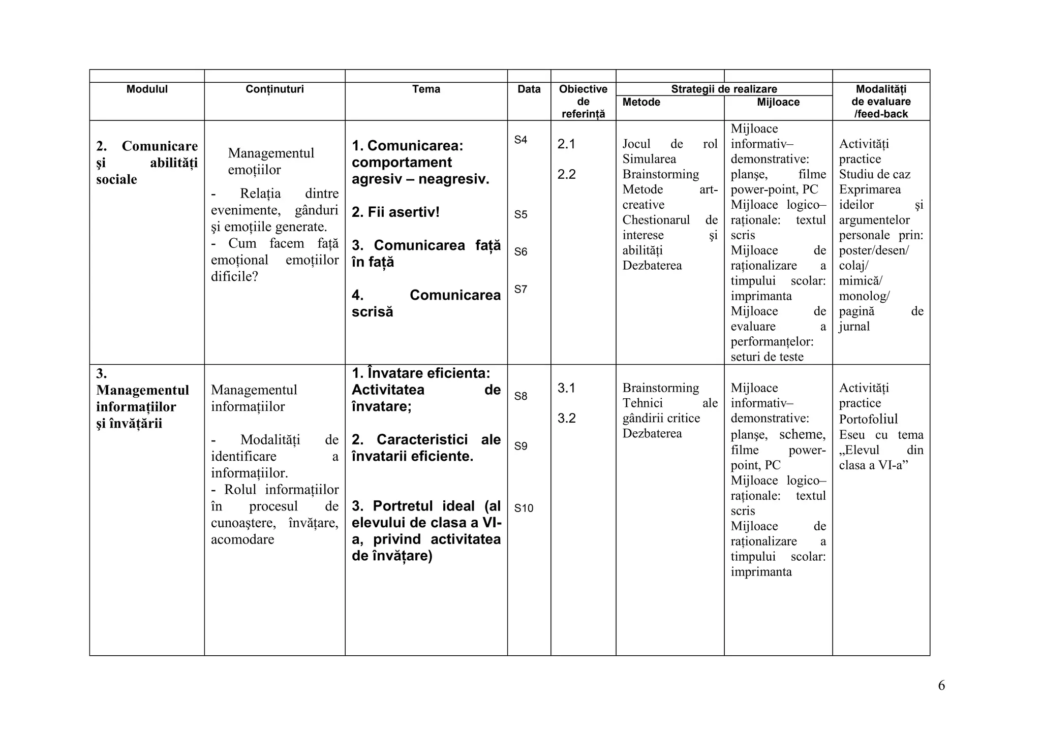 Planificare dirigentie | PDF