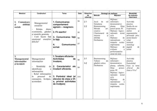 Planificare dirigentie | PDF