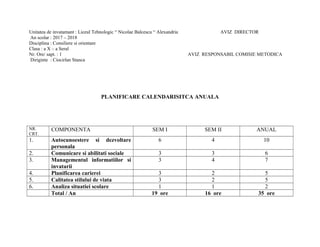 Planificare dirigentie | DOC