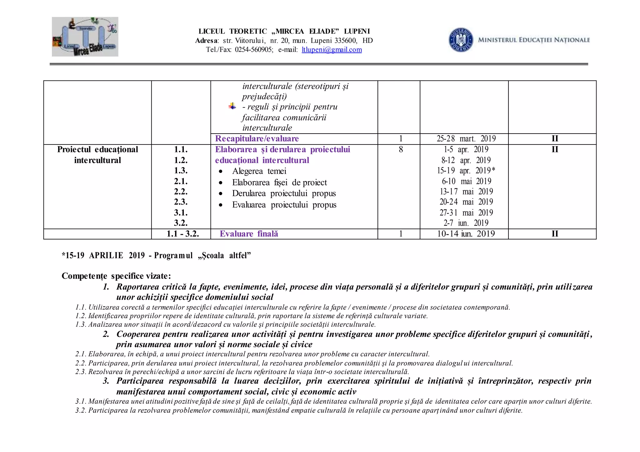 Planificare educatie sociala_educatie_interculturala | DOCX