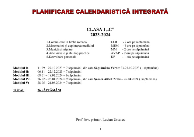 Planificare integrata 2023-2024 CLASA 1.doc