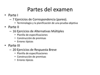 Planificar el examen slide share | PPTX