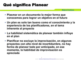 Planificar vs improvisar | PPTX
