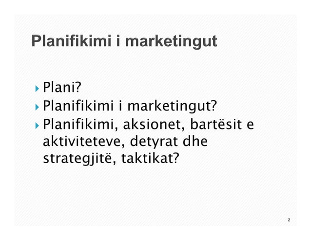 Planifikimi i marketingut | PDF
