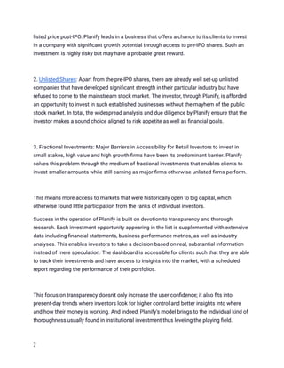 Unlock the Potential: Planify Investment Opportunities | PDF