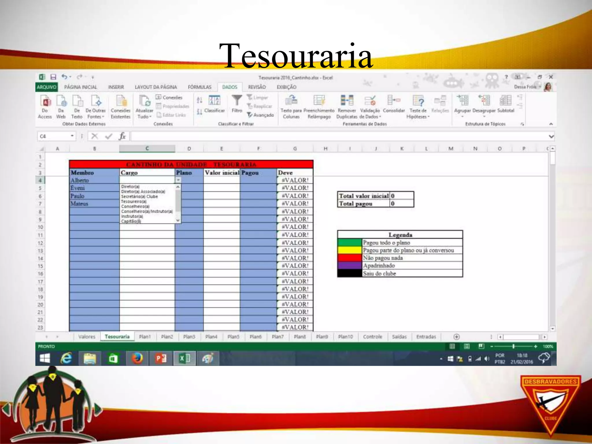 Planilha de tesouraria | PPTX