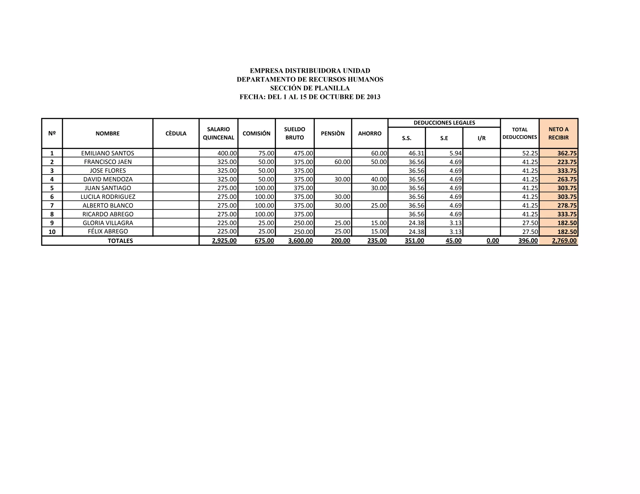Planilla jerònimo y mayra | PDF