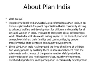 Plan India Child Centered Community Development | PPTX