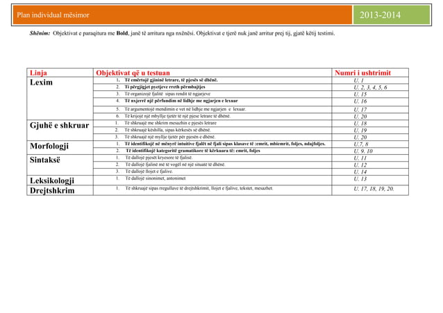 Plan individual mesimor | DOCX