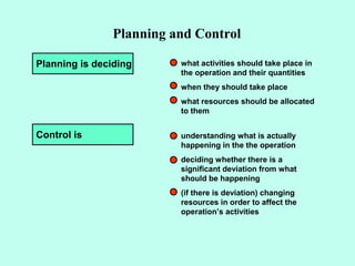 Planing and control in general | PPT | Free Download