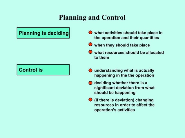 Planing and control in general | PPT | Free Download