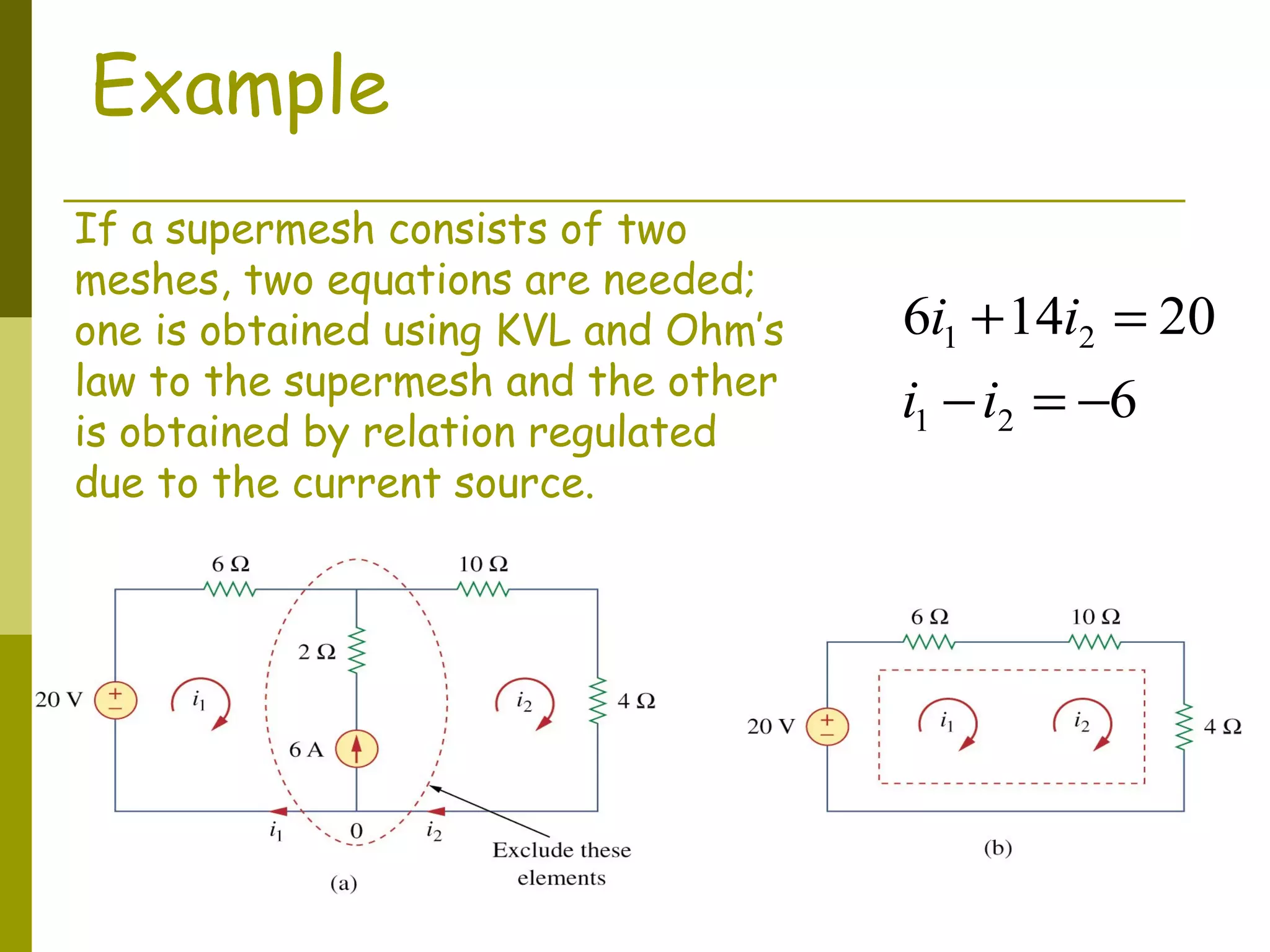 MESH AND SUPERMESH ANALYSIS | PPT