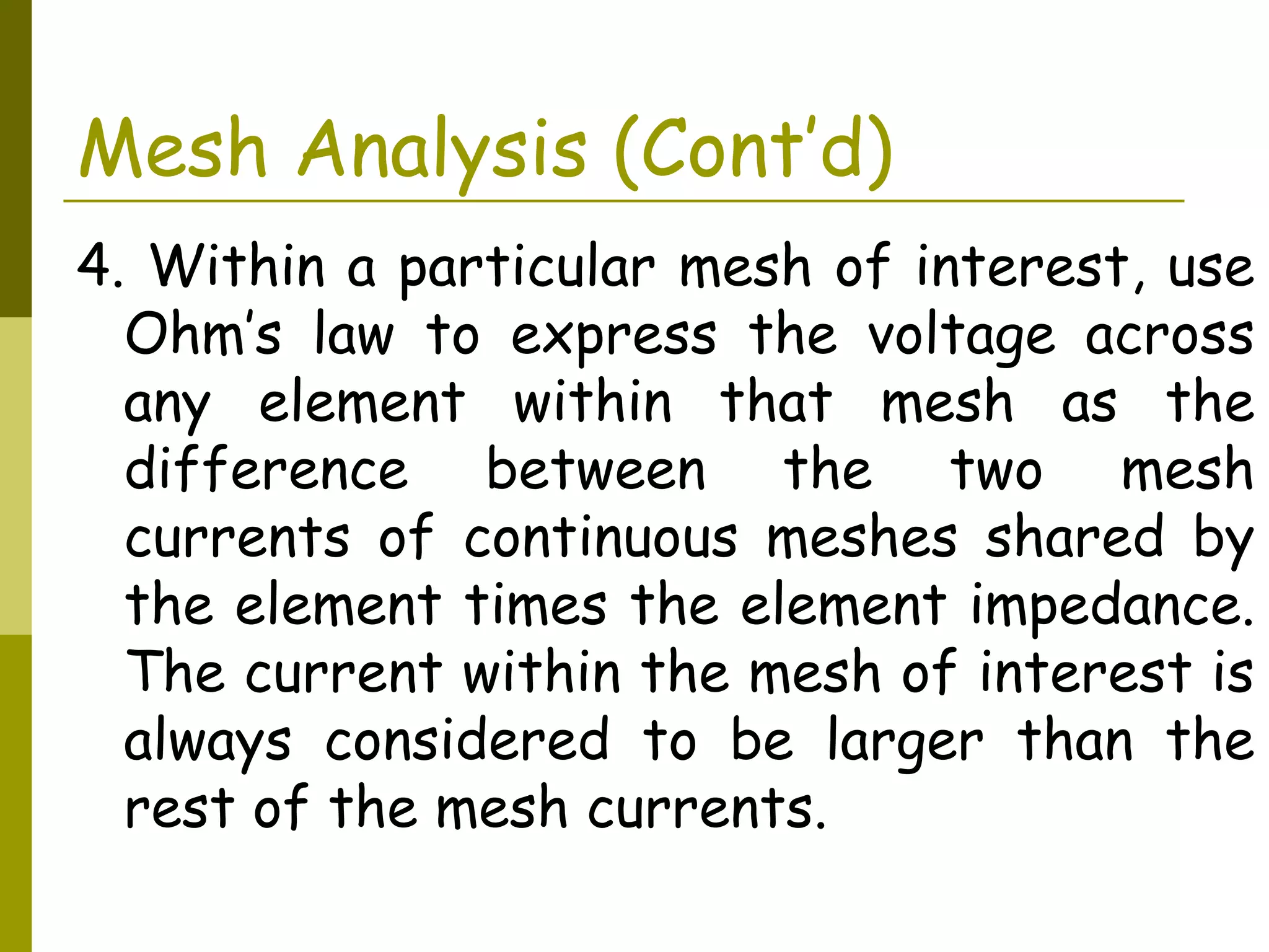 MESH AND SUPERMESH ANALYSIS | PPT