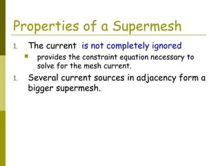 MESH AND SUPERMESH ANALYSIS | PPT