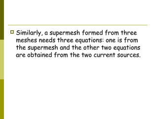 MESH AND SUPERMESH ANALYSIS | PPT