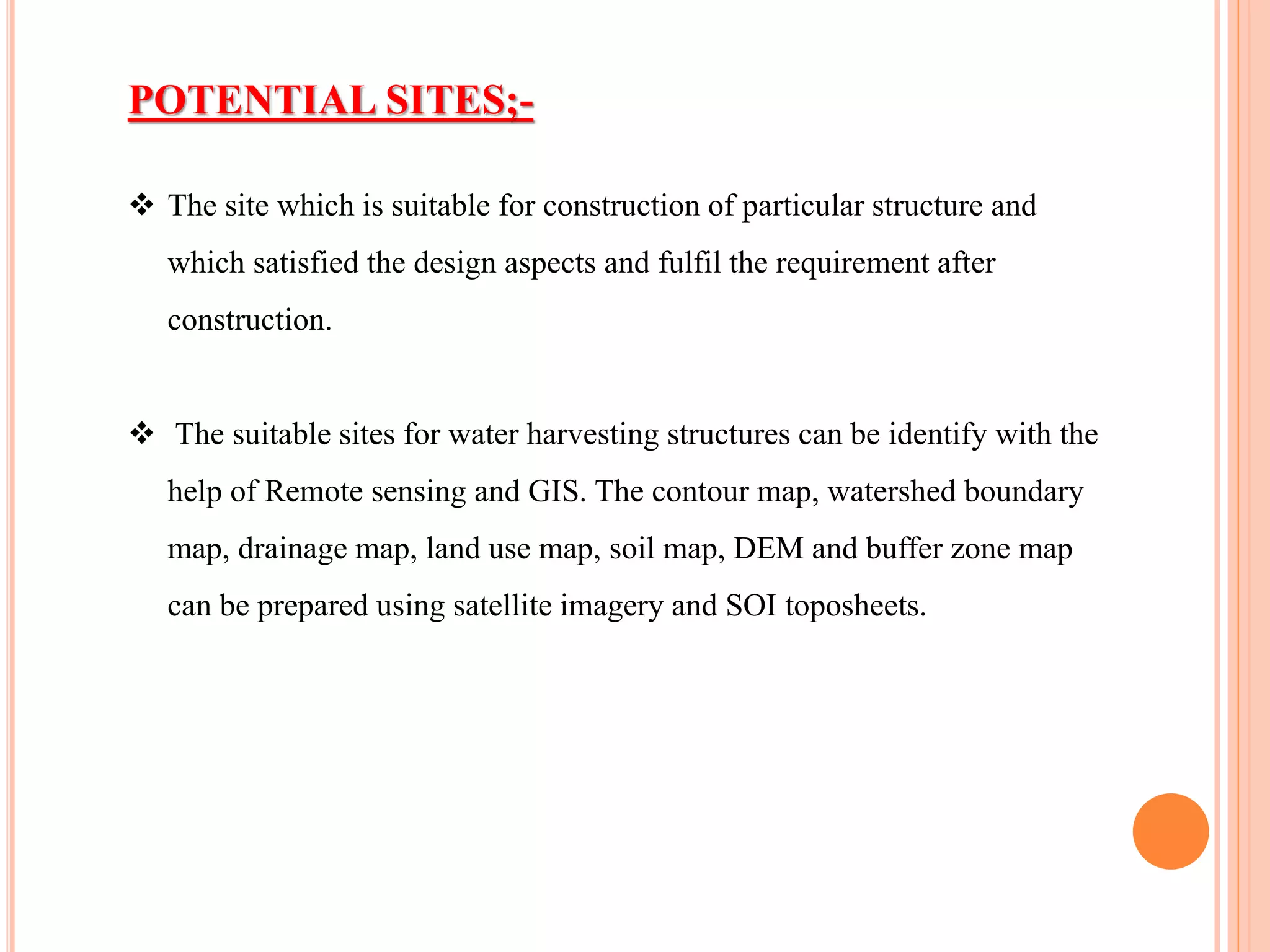 Planing for water conservation structures | PPTX