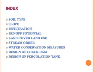 Planing for water conservation structures | PPTX