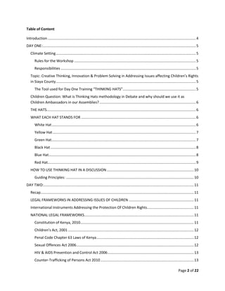 Plan international training report | PDF | Adoption and Fostering ...