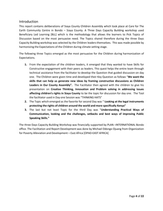 Plan international training report | PDF | Adoption and Fostering ...