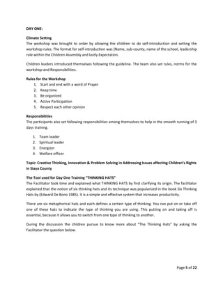 Plan international training report | PDF | Adoption and Fostering ...