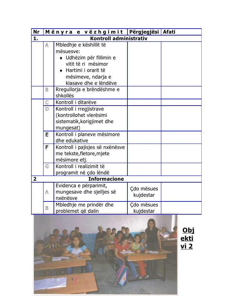 Plani vjetor i shkollës