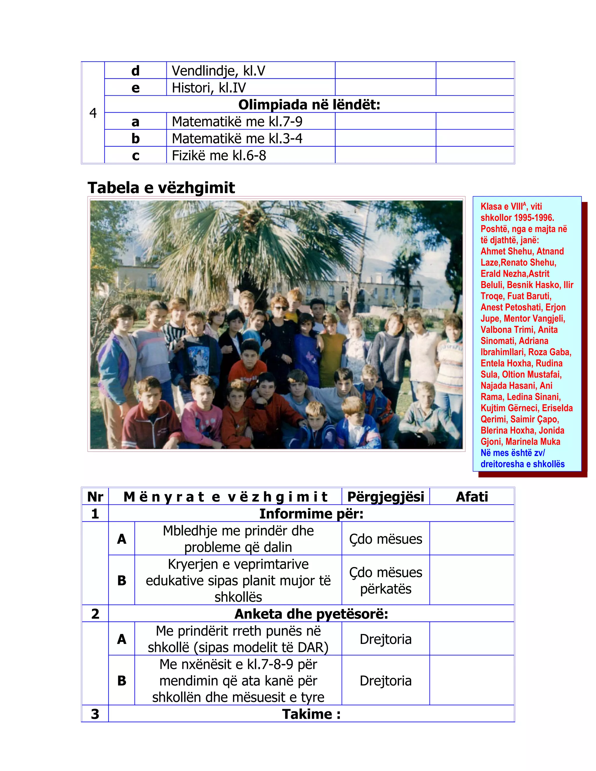 Plani vjetor i shkollës | DOC