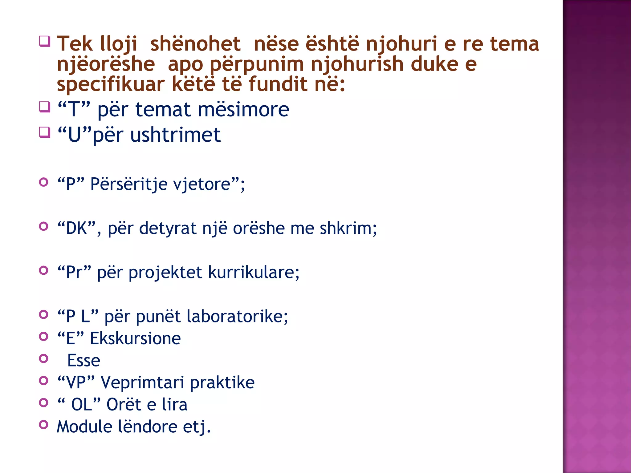 Plani vjetor lëndor byirenakotobelli | PPT