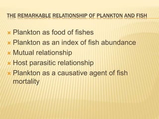 Plankton and fisheries | PPTX