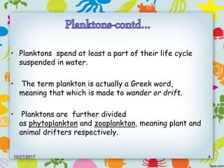 Planktons | PPTX | Biological Sciences | Science