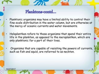 Planktons | PPTX | Biological Sciences | Science