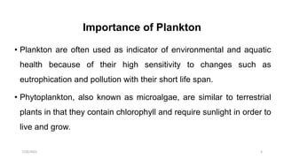 PLANKTON, TYPES, IMPORTANCE.pptx