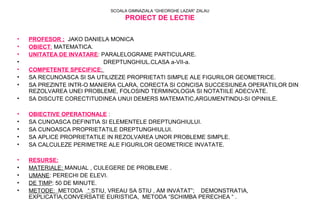 Plan lectie paralelogr | PPT