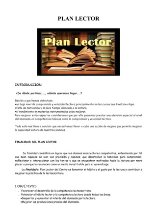 Plan lector | PDF