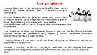 Lectura de plan Lector primaria :Los Pinguinos | PPTX