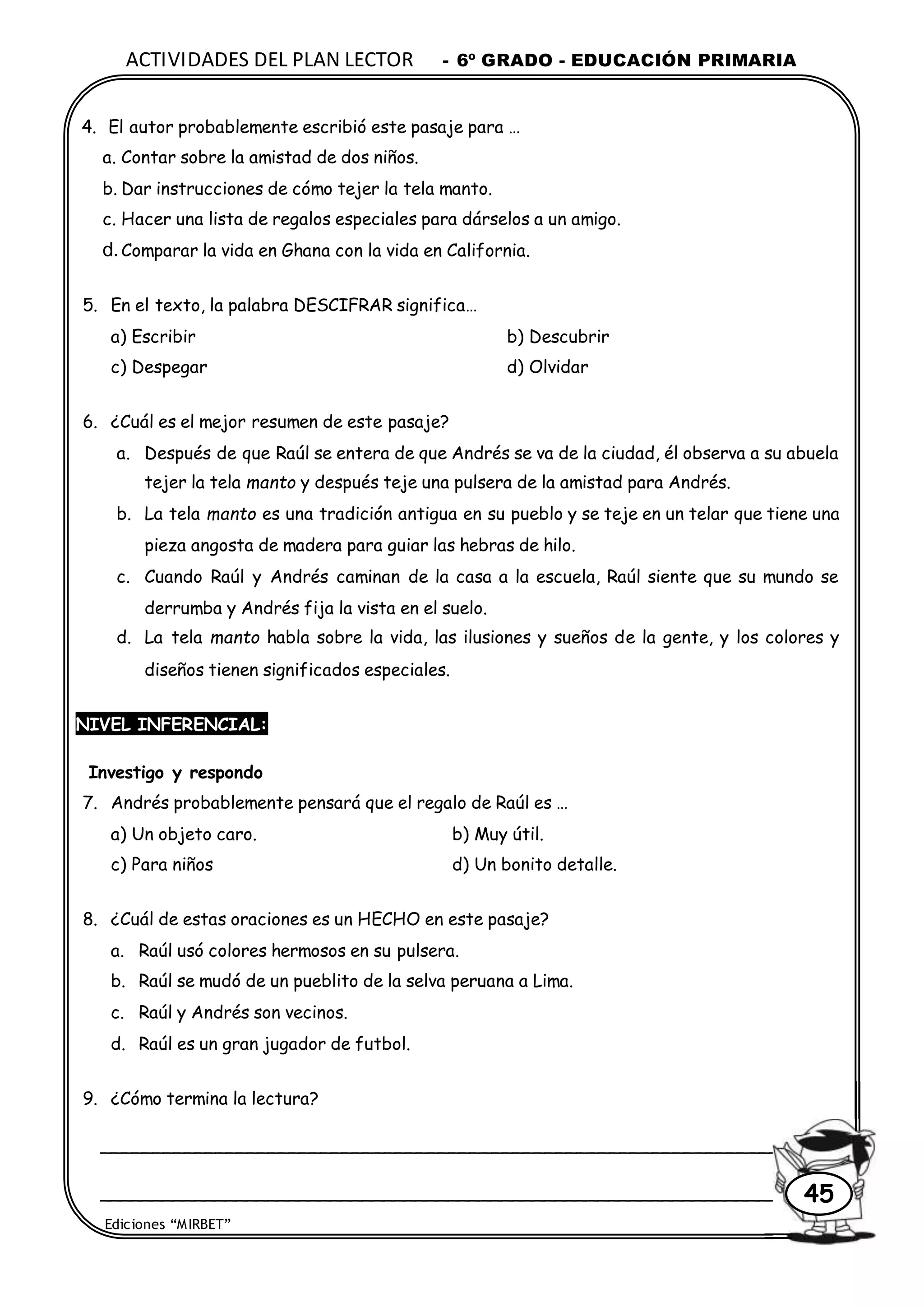 PLAN LECTOR 6TO GRADO 2018.doc
