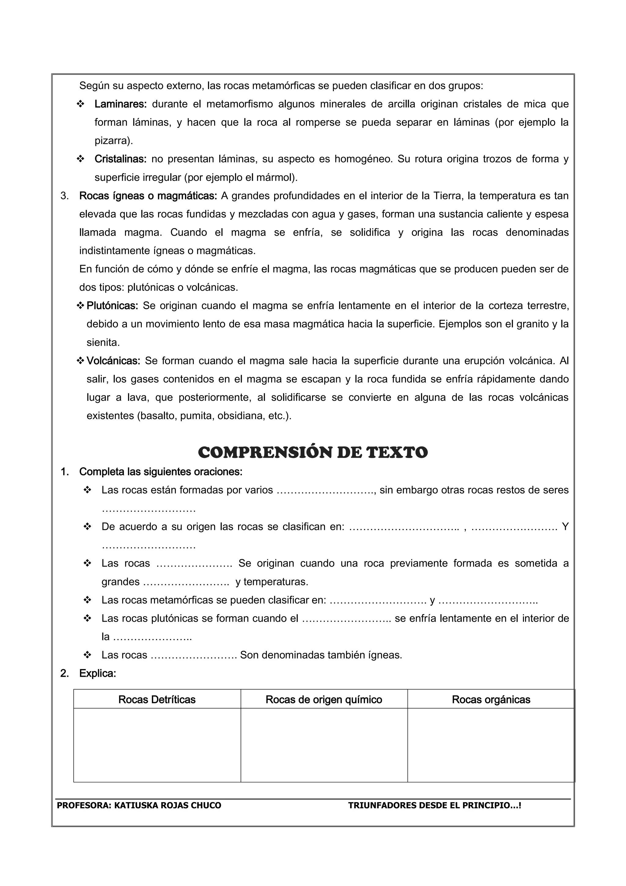 Pl an lector las rocas | PDF