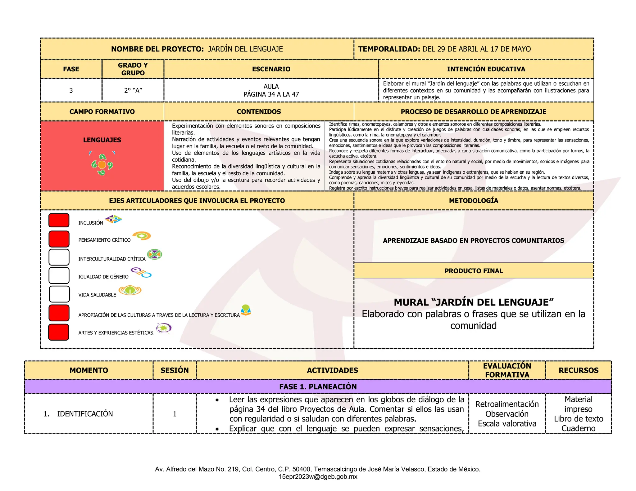2 DO PLAN LENGUAJES SEGUNDO GRADO PRIMARIA | PDF