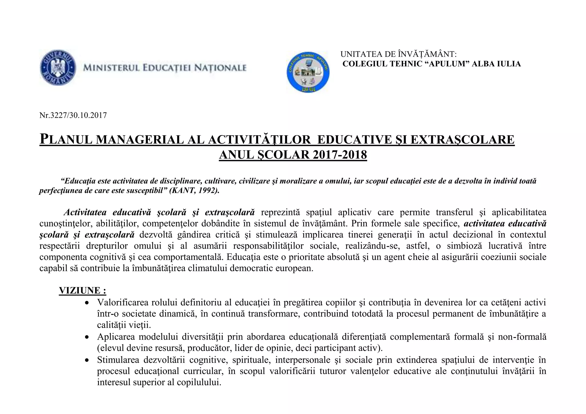 Plan managerial consilier_educativ_2017-2018 | PPT